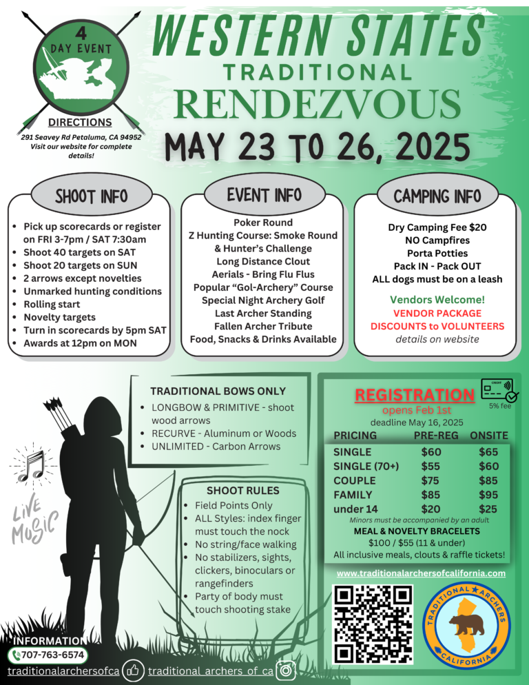 Western States Traditional Rendezvous | Traditional Archers of California
